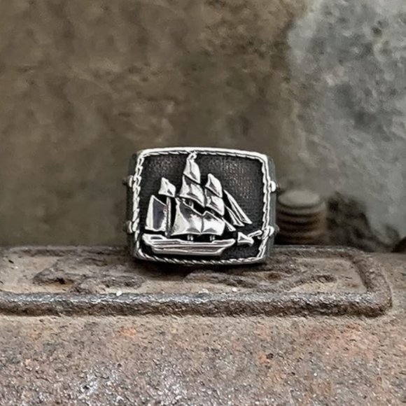 Accessories | Stainless Steel Viking Pirate Ship Ring | Poshmark